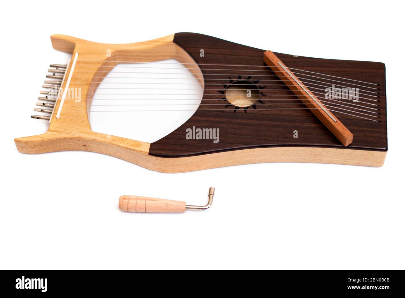 stringed lyre musical instrument isolated on a white background Stock ...