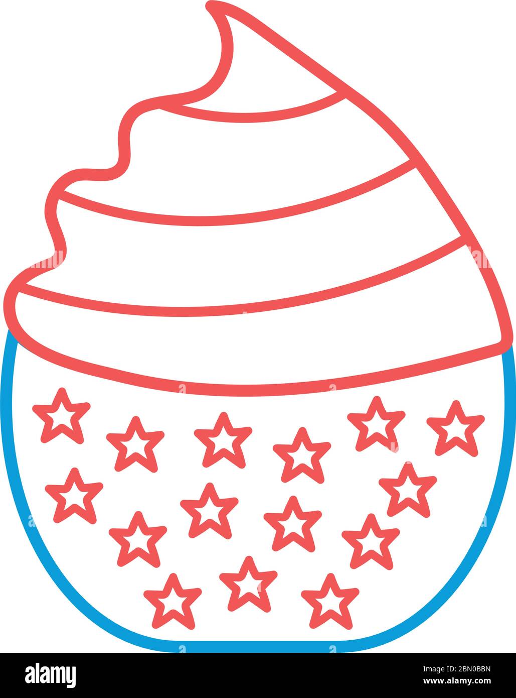Ice cream cup line and fill style icon vector design Stock Vector Image ...