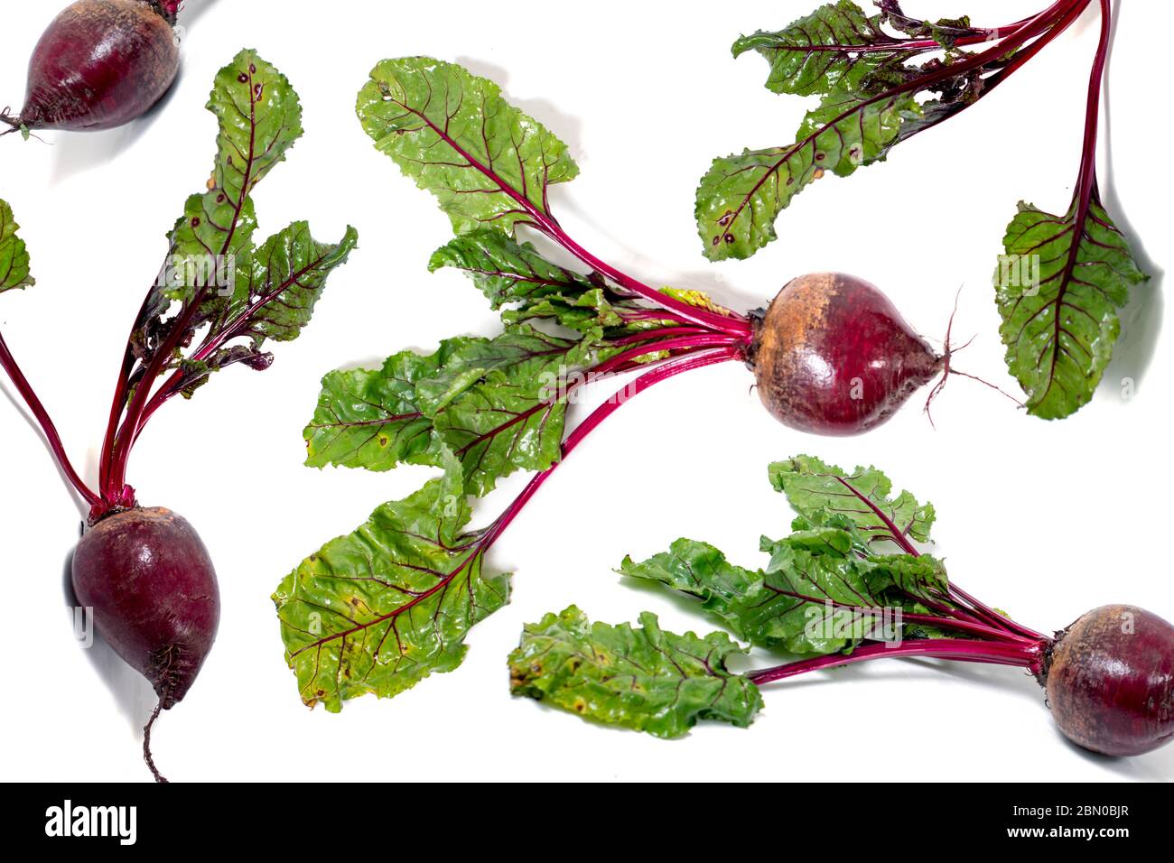 fresh organic beet root from the grocery market isolated on a white ...