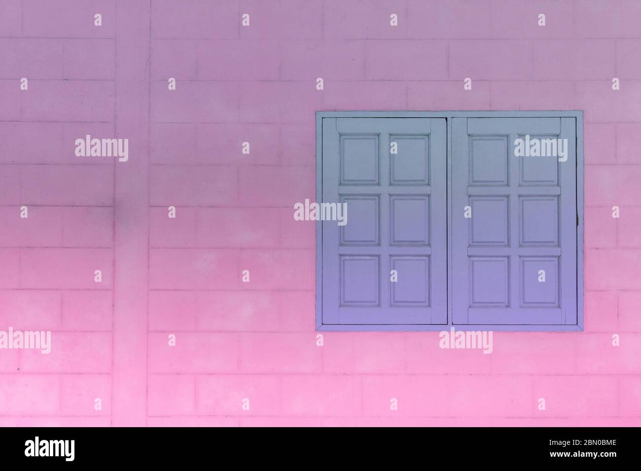 soft vintage colorful pastel blue purple window on pink concrete ...