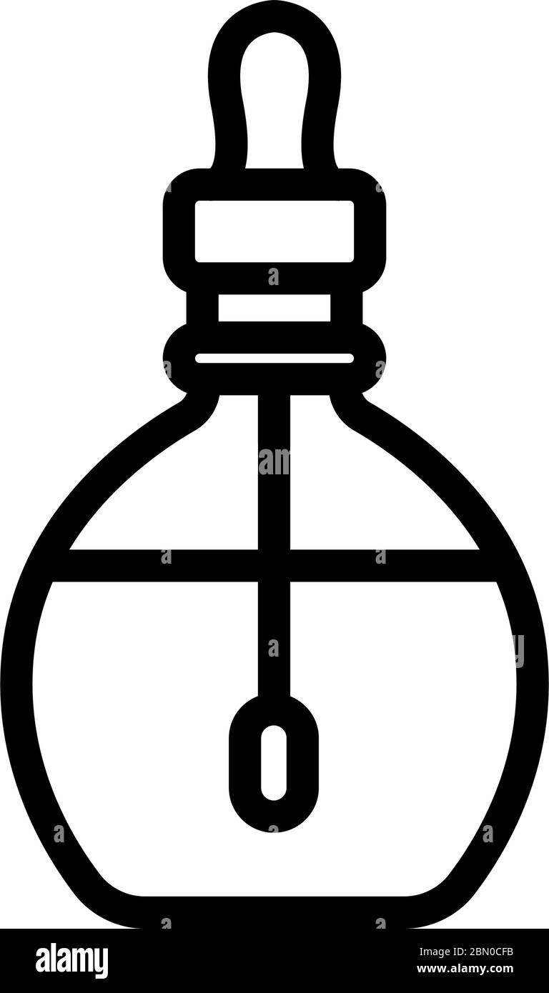 cuticle oil in jar with pipette icon vector outline illustration Stock ...