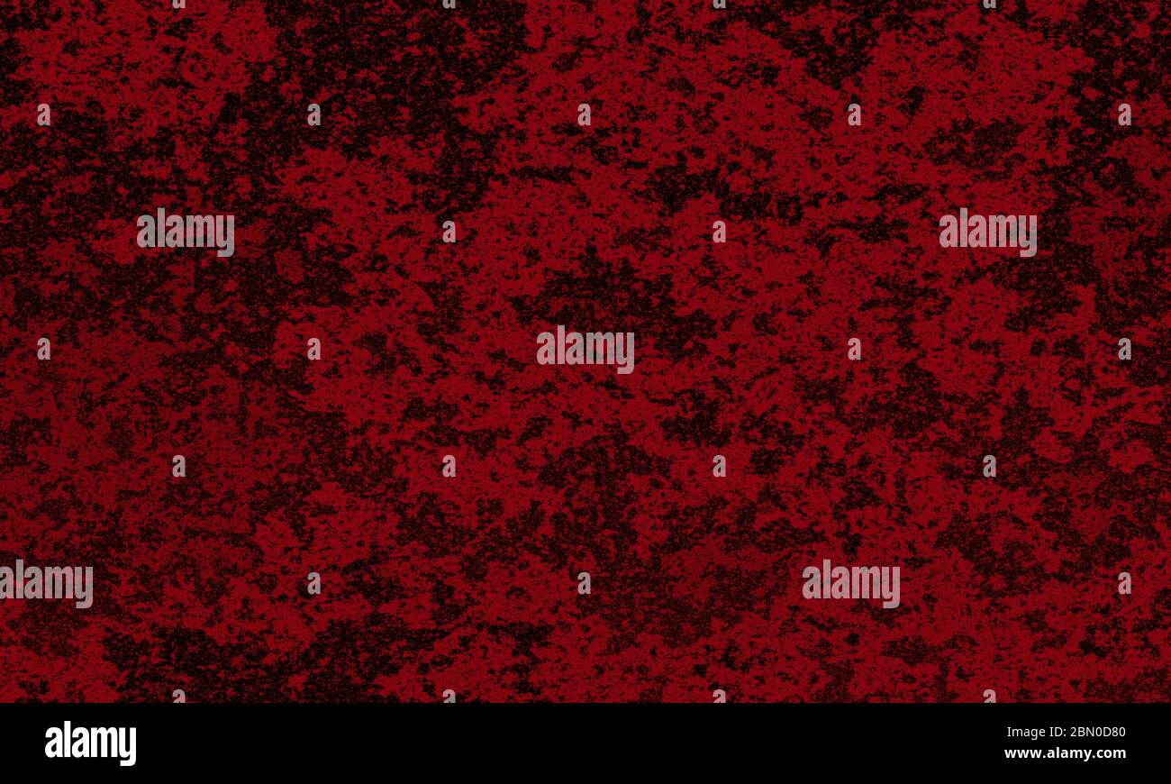 3D rendering of abstract, red and black wall with tattered, stucco ...