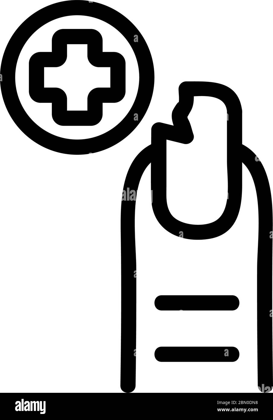 restoration treatment of broken nail icon vector outline illustration ...