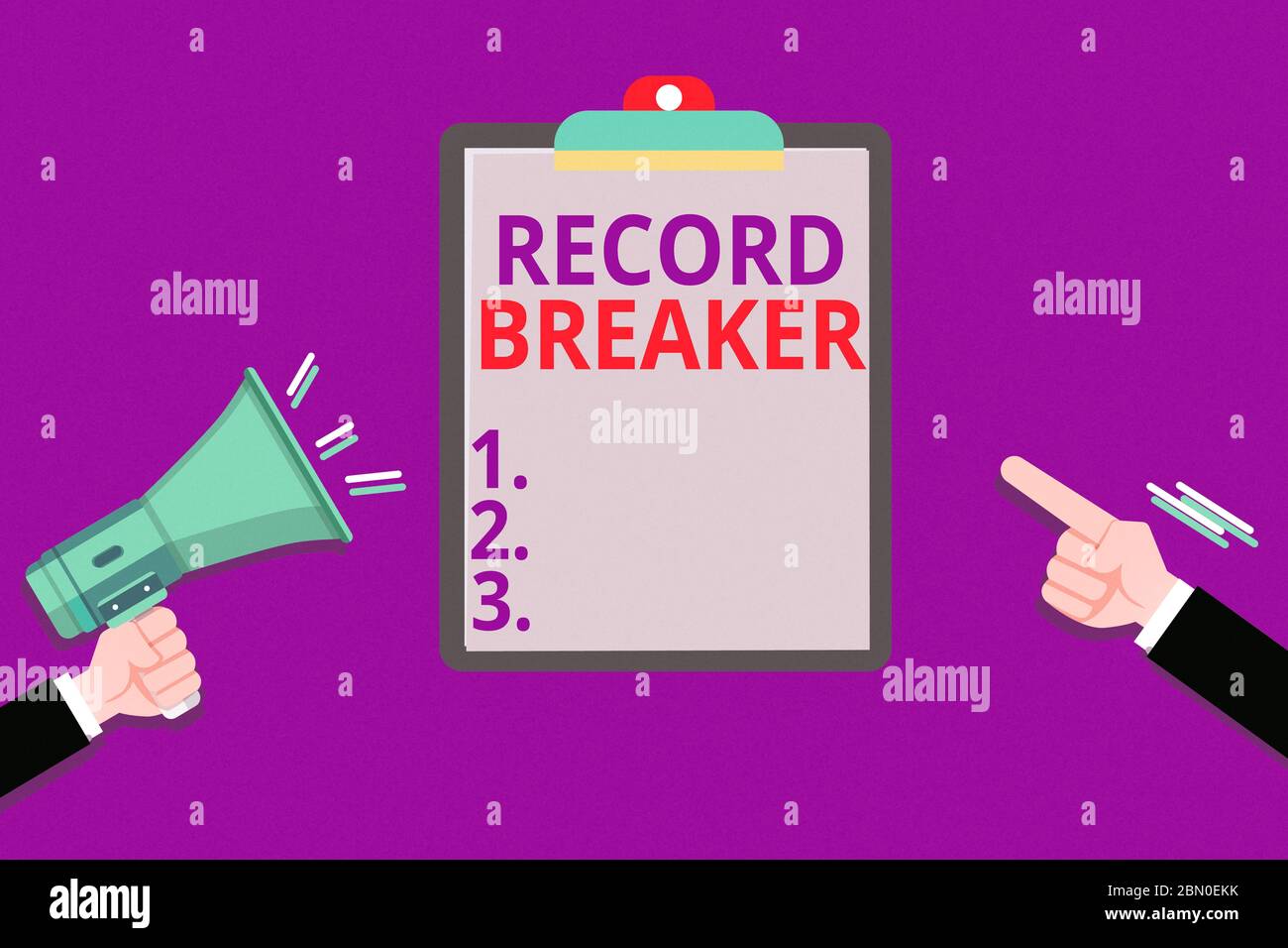 Conceptual hand writing showing Record Breaker. Concept meaning someone ...