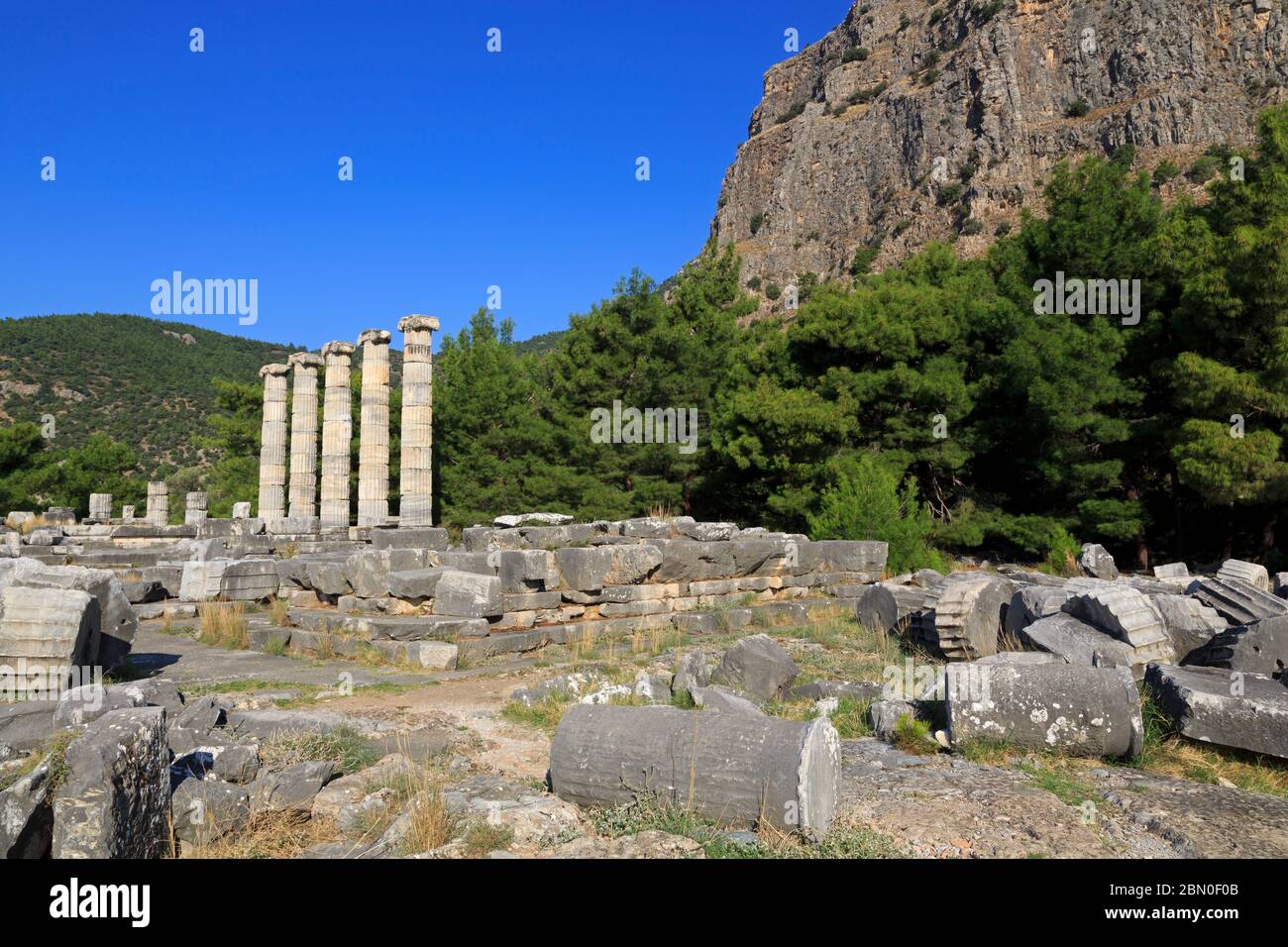 Temple of Athena, Ancient Priene, Turkey Stock Photo - Alamy