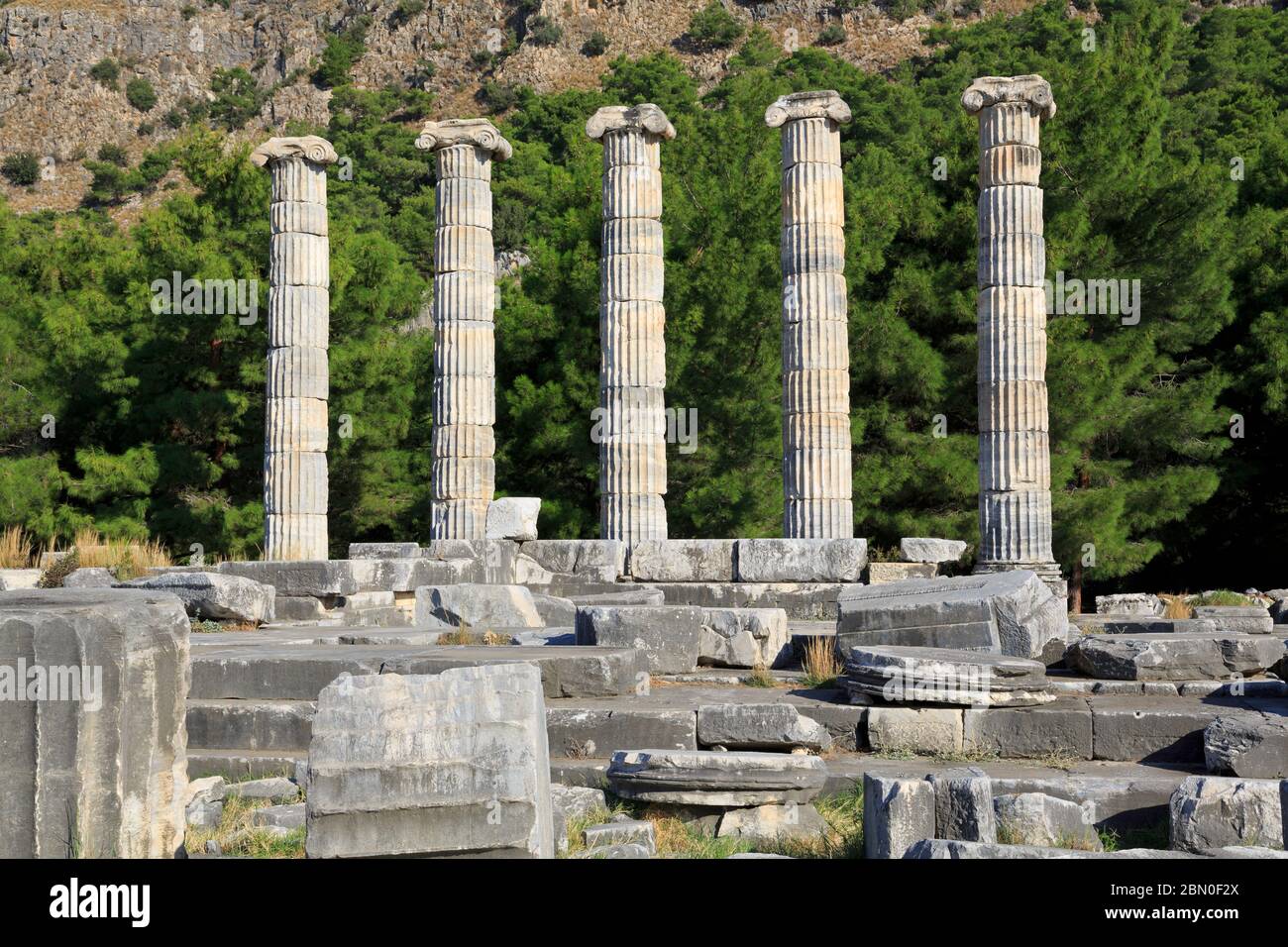 Temple of Athena, Ancient Priene, Turkey Stock Photo - Alamy
