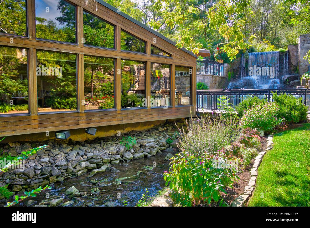waterfalls pass through the Ancaster Mill, Ancaster Stock Photo - Alamy