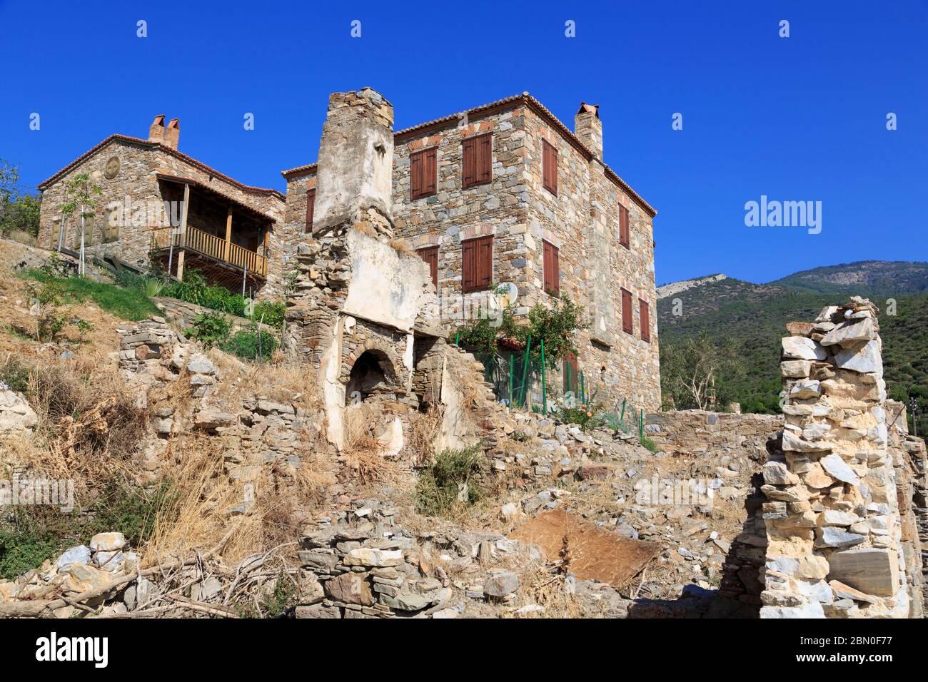 Traditional houses, Doganbey Village National Park, Turkey Stock Photo ...
