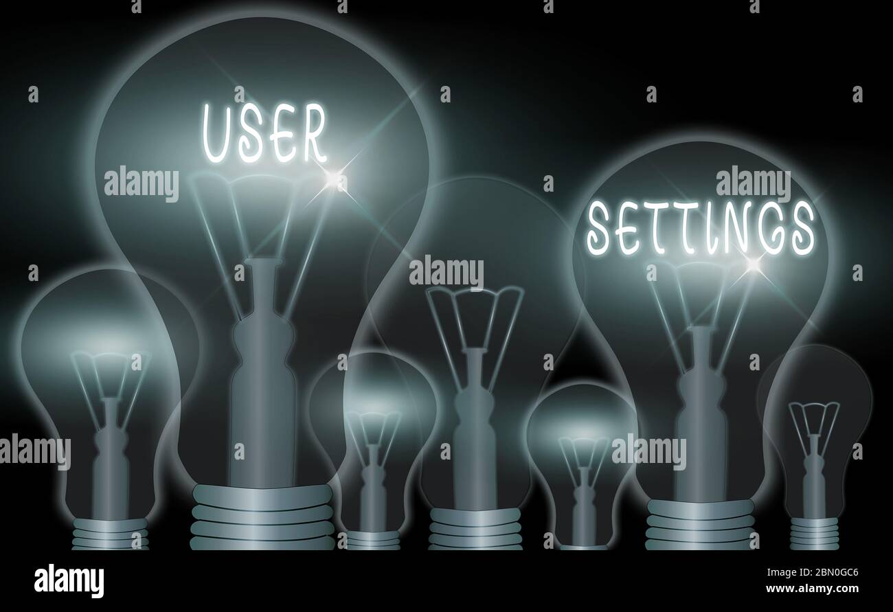 Handwriting text writing User Settings. Conceptual photo Configuration of appearance Operating ...