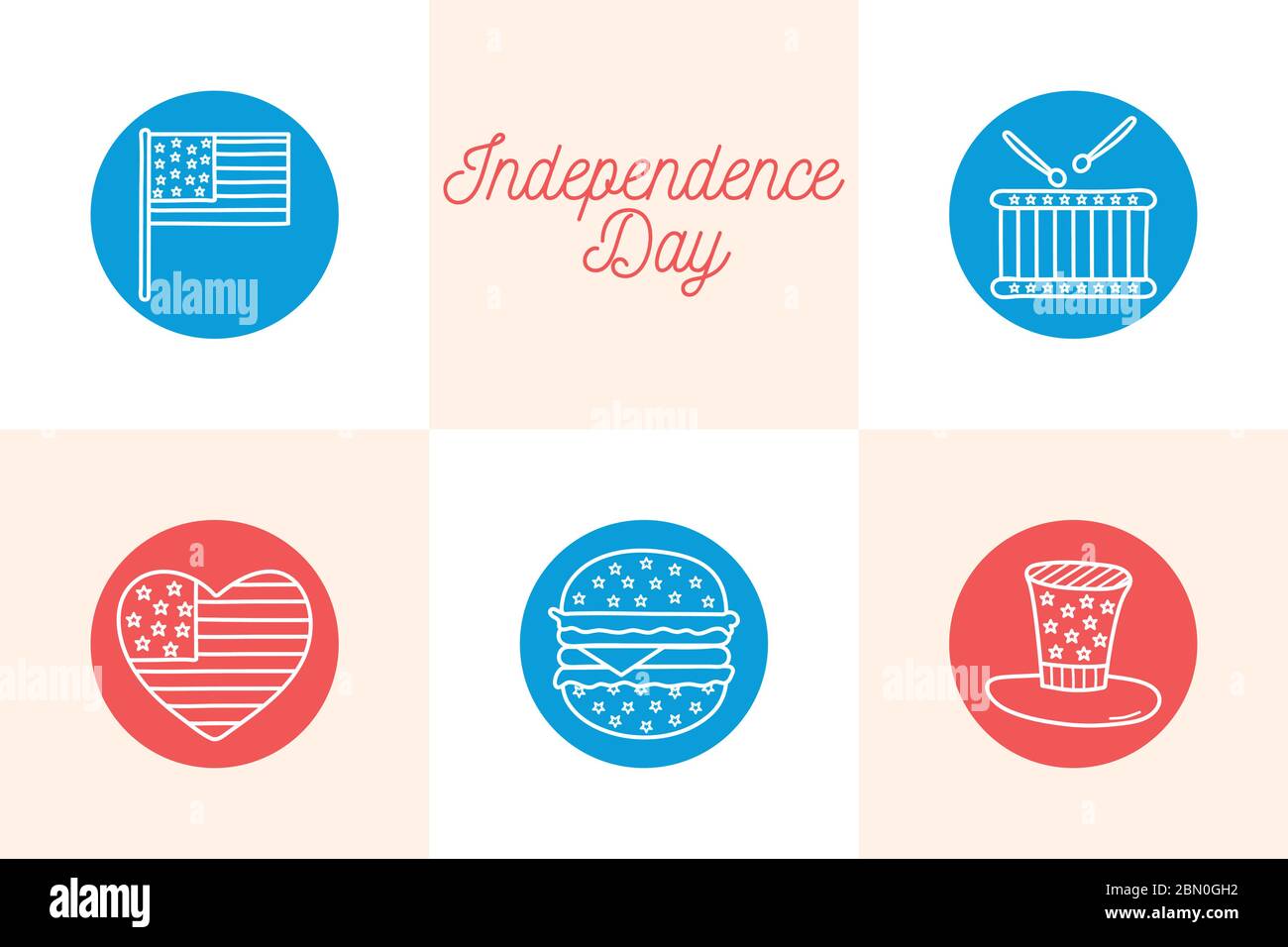 Independence day block style icon set vector design Stock Vector Image ...