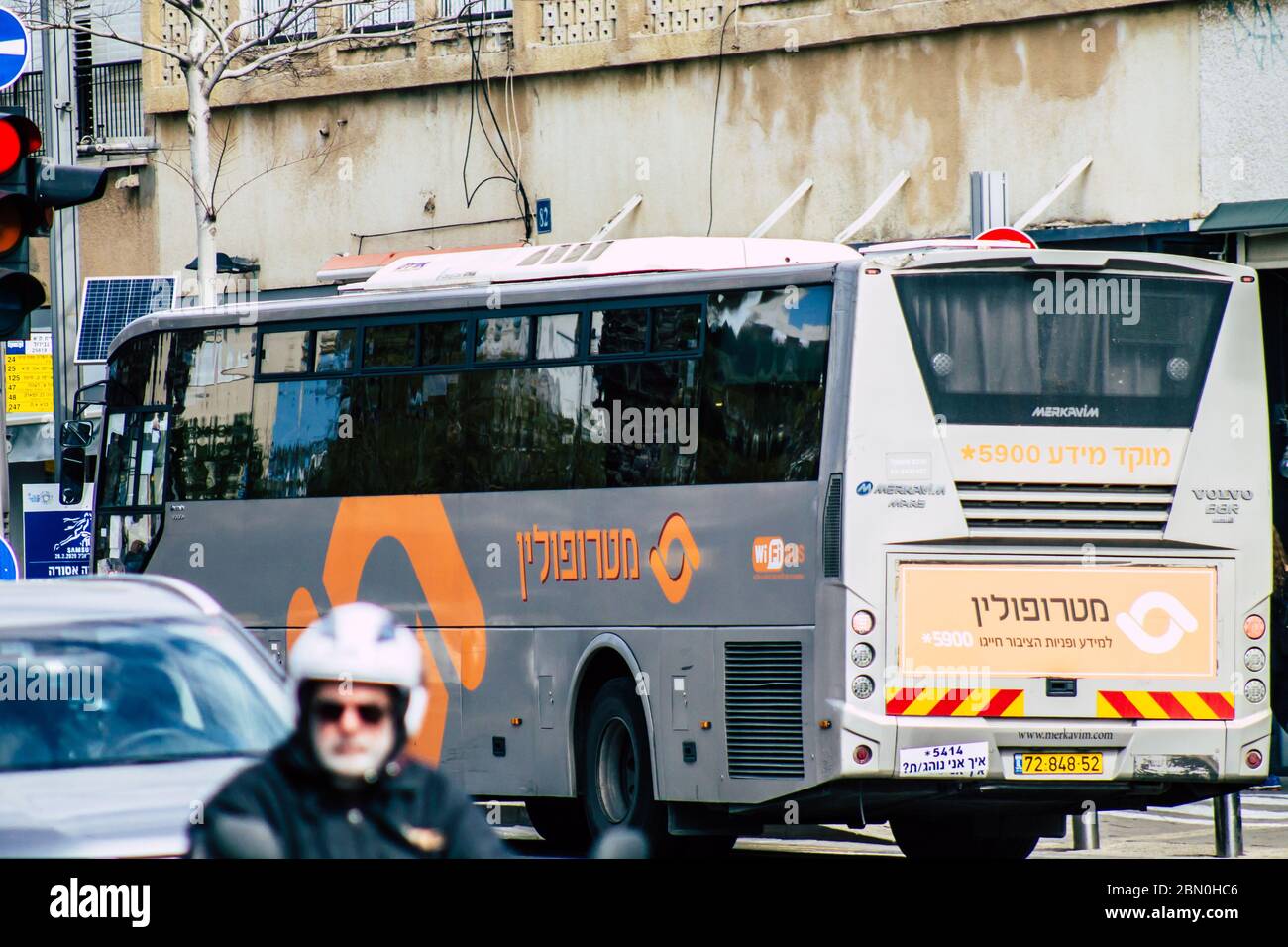 Tel Aviv Israel February 21, 2020 View of a traditional Israeli public ...