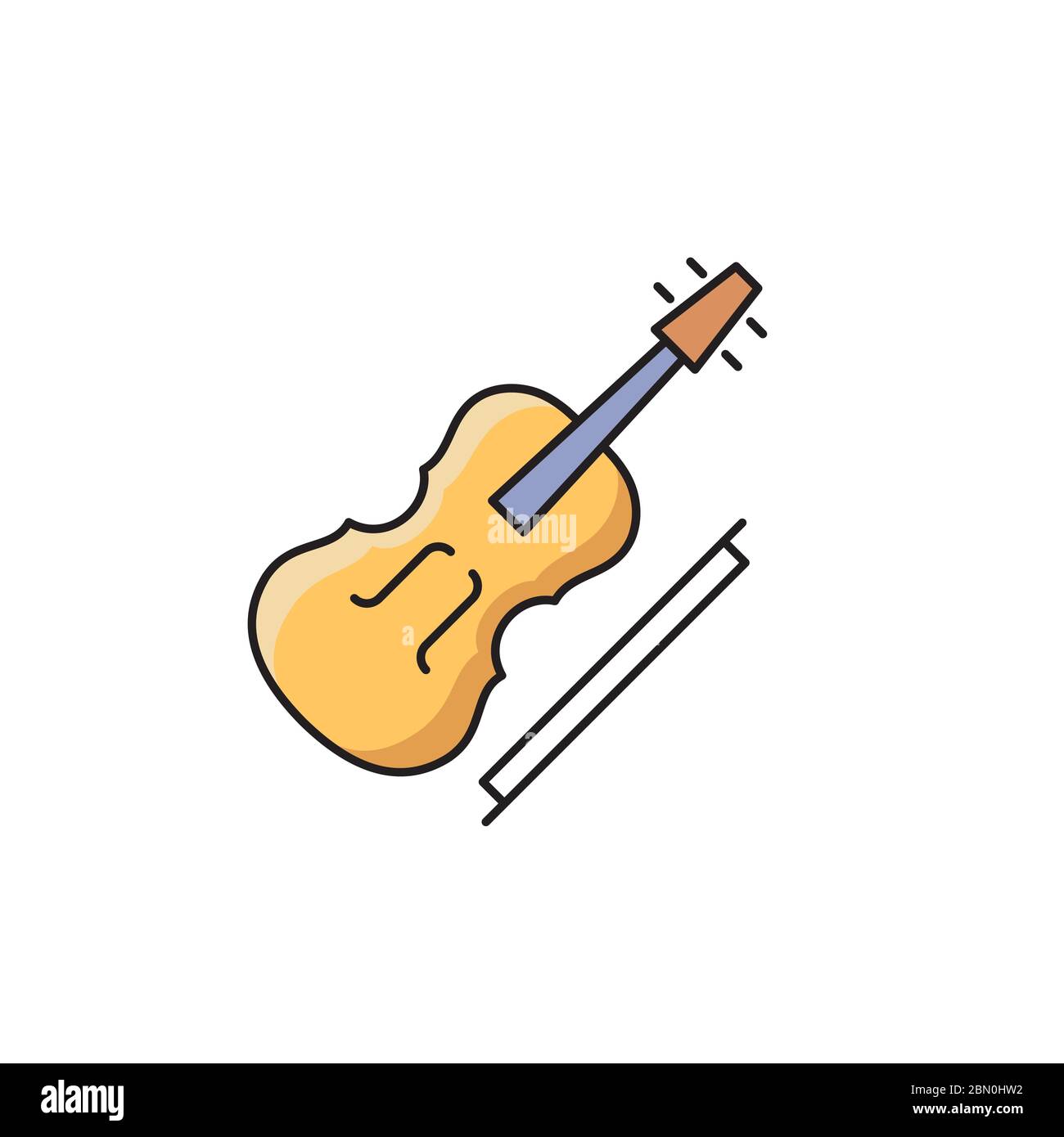 Violin vector icon symbol music isolated on white background Stock ...