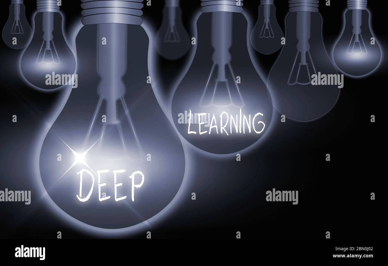 Word writing text Deep Learning. Business photo showcasing Hierarchical Abstractions Artificial ...