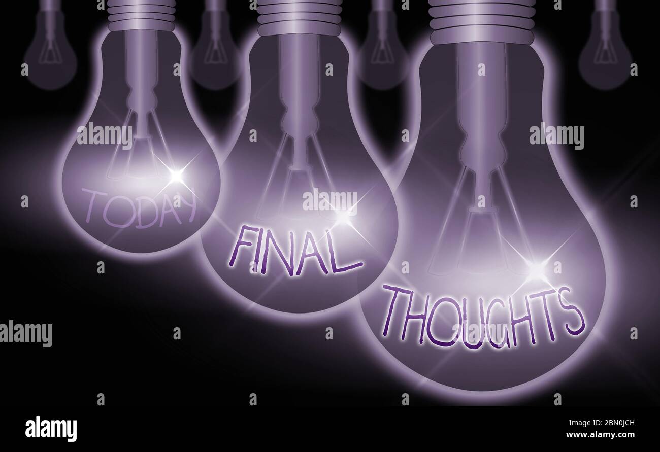 Conceptual hand writing showing Final Thoughts. Concept meaning ...