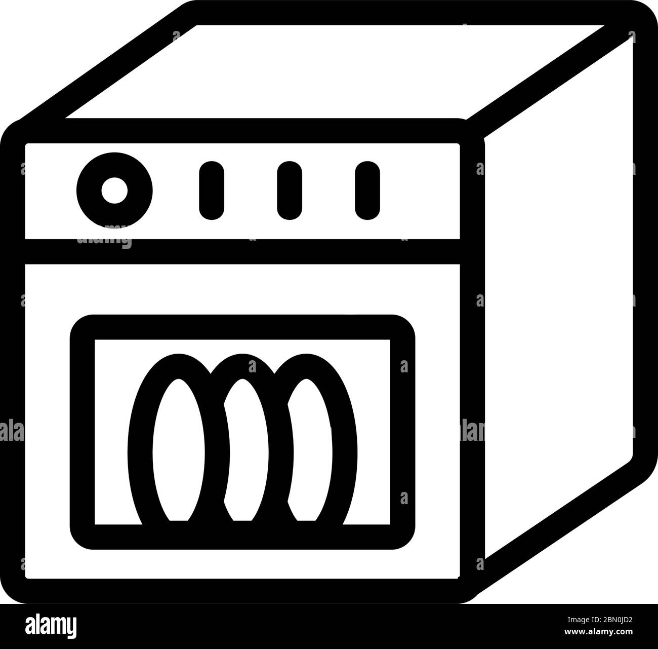 dishwasher in action side view icon vector outline illustration Stock ...