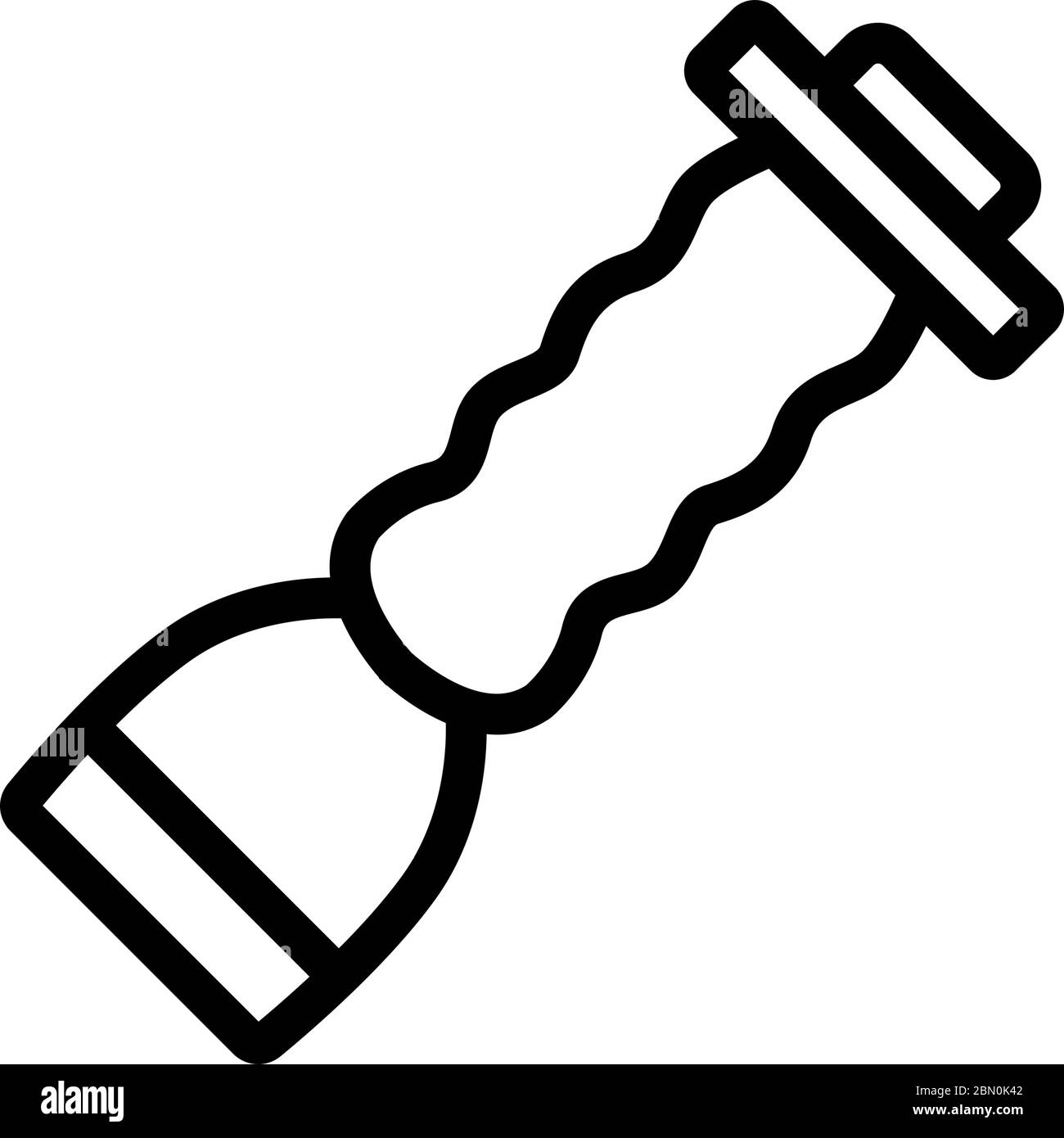 scraping with comfortable handle icon vector outline illustration Stock ...