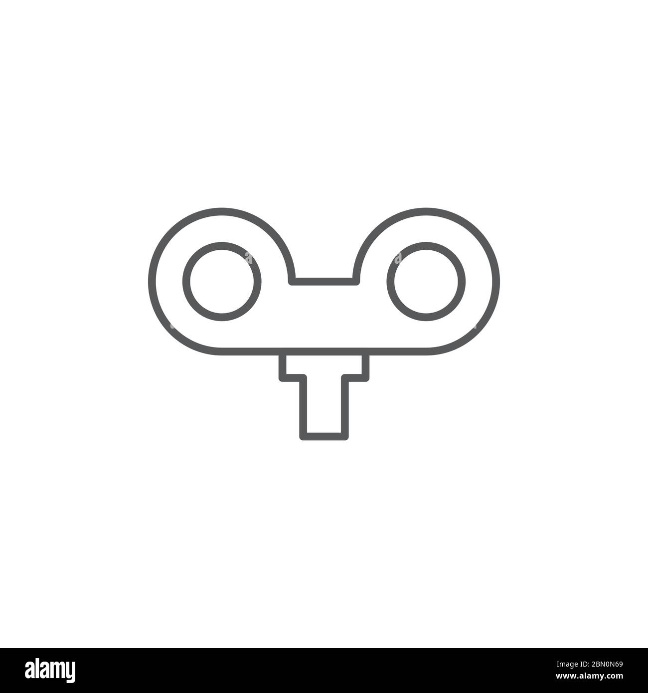 Wind up key vector icon symbol lock isolated on white background Stock ...