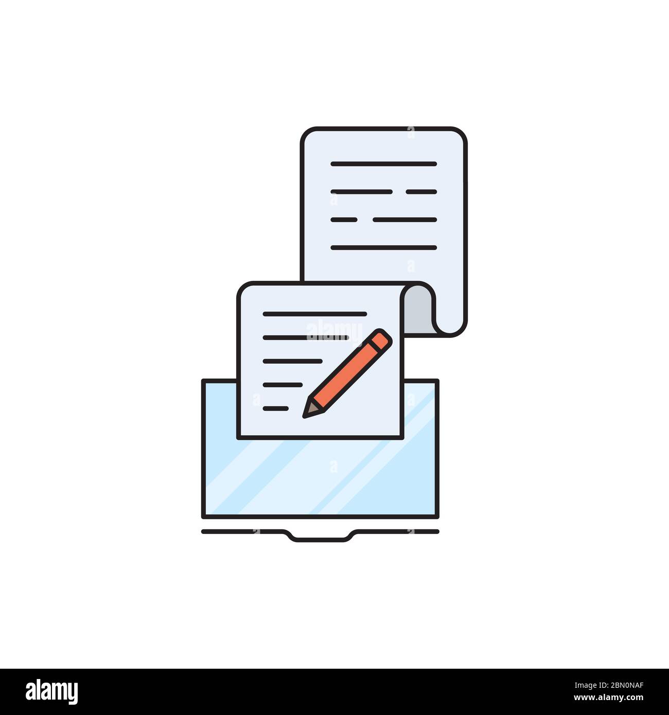 Write blog post vector icon symbol isolated on white background Stock ...