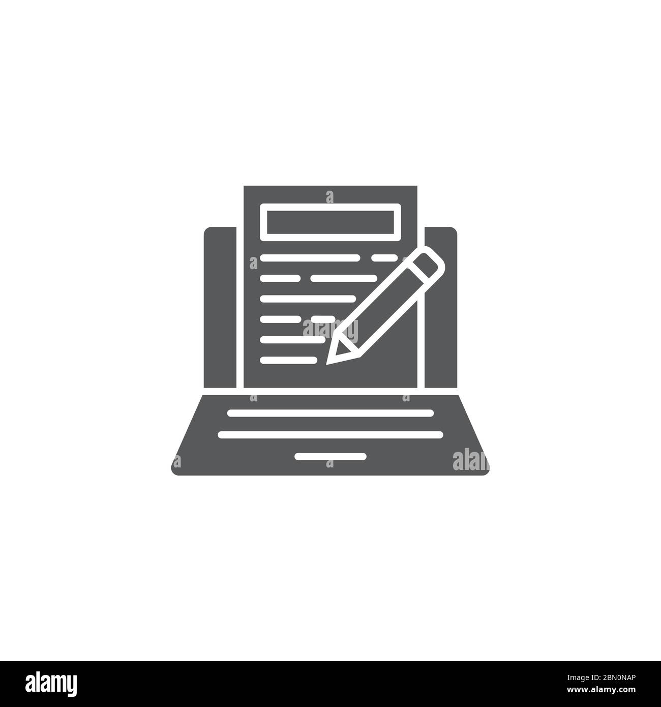 Write blog post vector icon symbol isolated on white background Stock ...