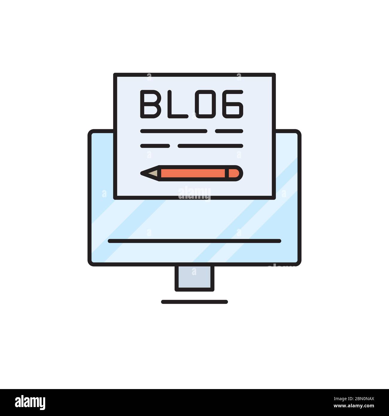 Write blog post vector icon symbol isolated on white background Stock ...