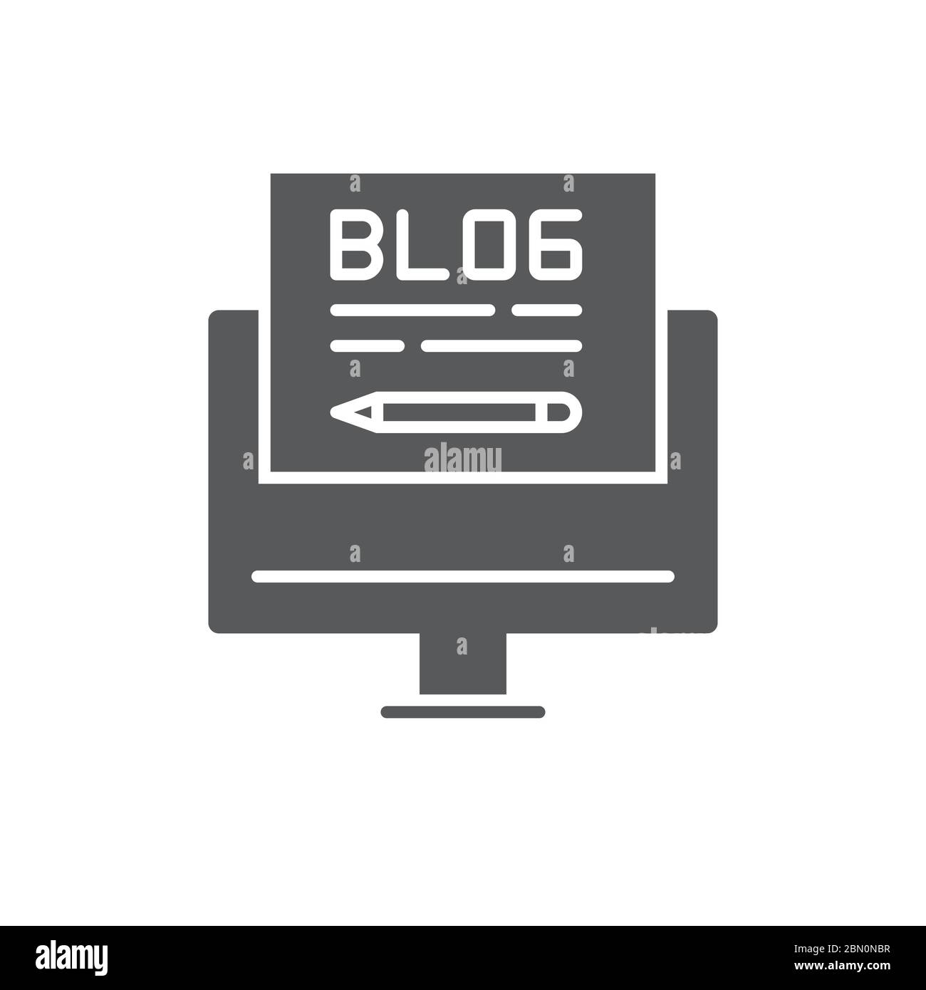 Write blog post vector icon symbol isolated on white background Stock ...