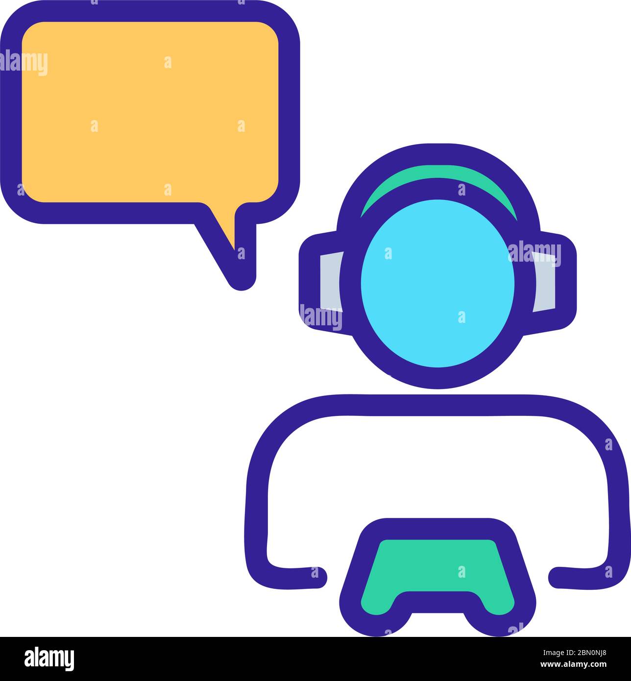 gamer chat in video game icon vector outline illustration Stock Vector ...