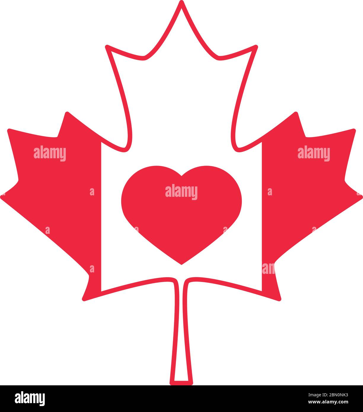 canada day, maple leaf flag and heart celebration vector illustration ...
