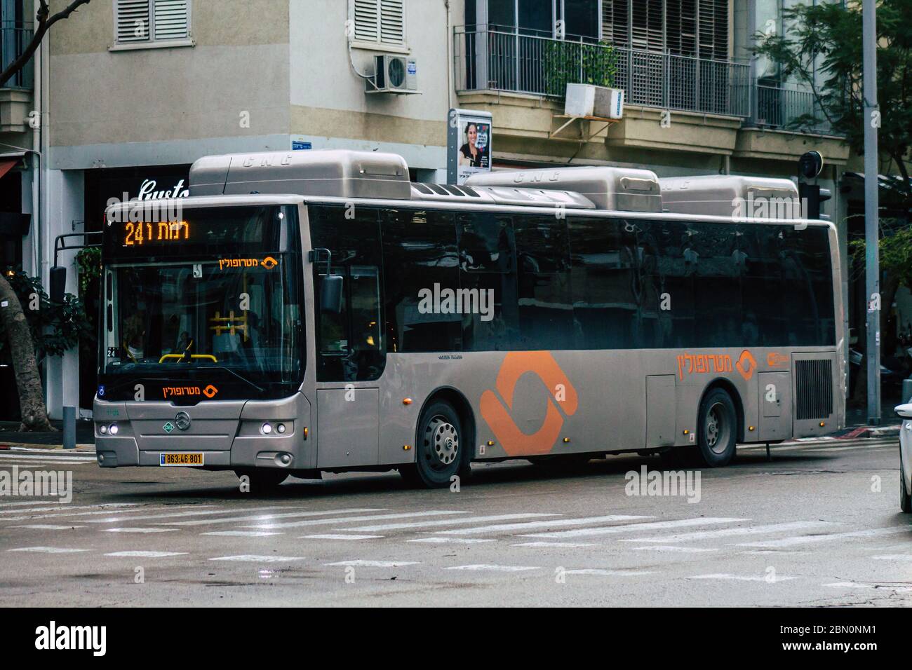 Tel Aviv Israel February 11, 2020 View of a traditional Israeli public ...