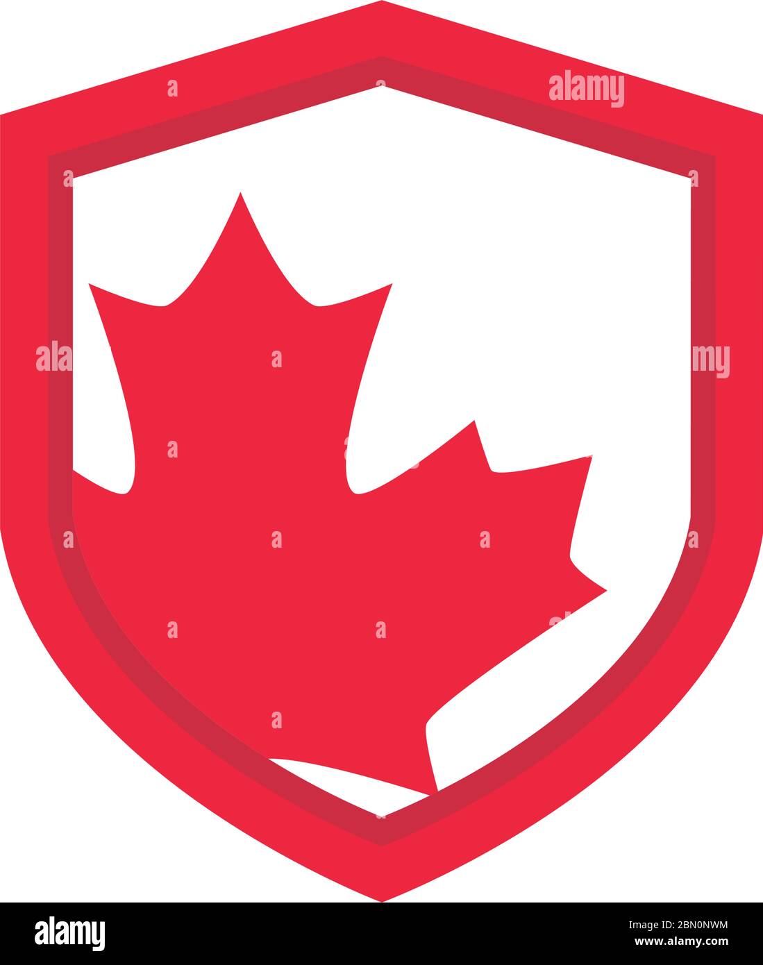 canada day, red maple leaf shield freedom celebration vector ...