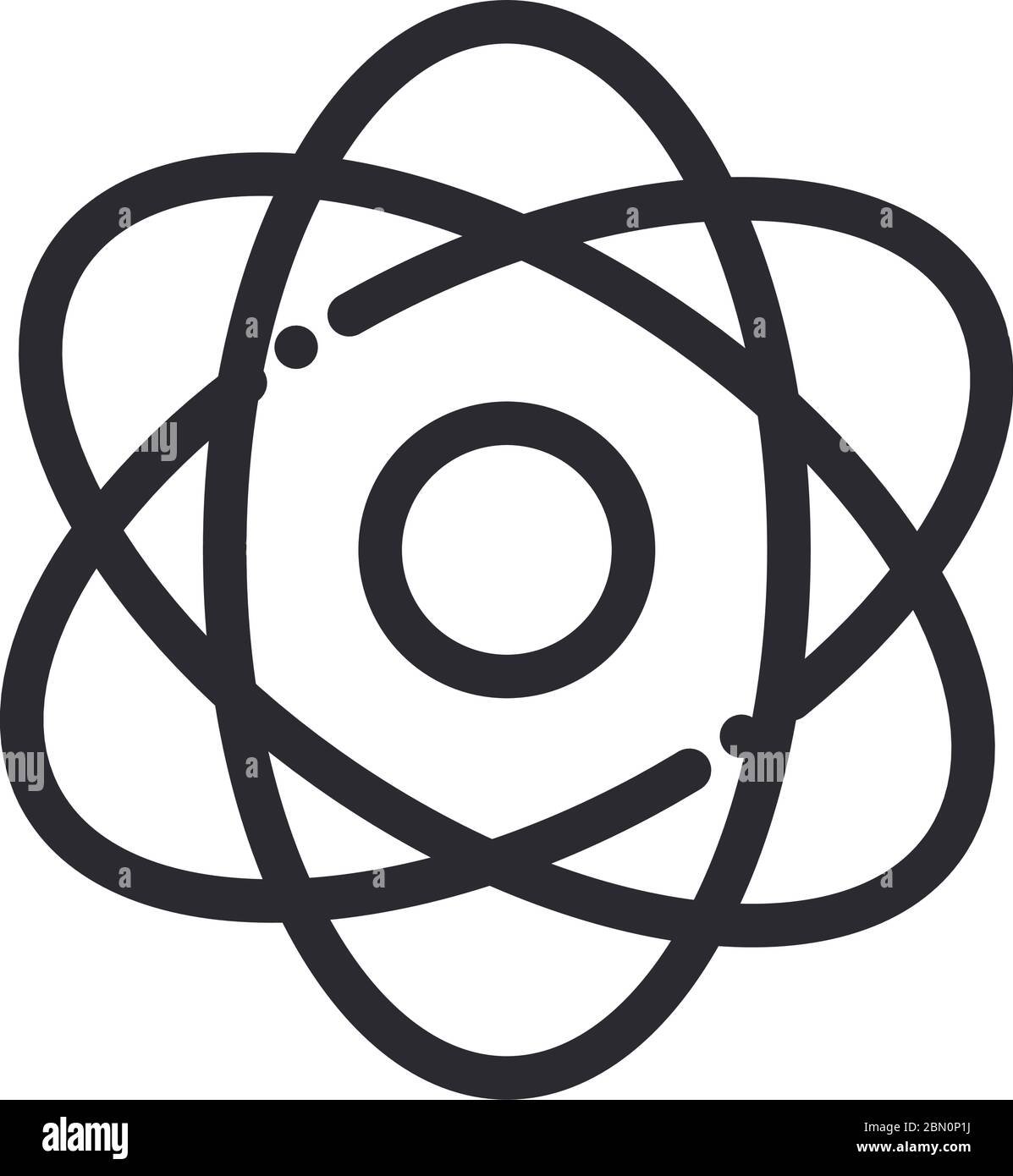 Atom Molecule Laboratory Science And Research Vector Illustration Line Style Icon Stock Vector