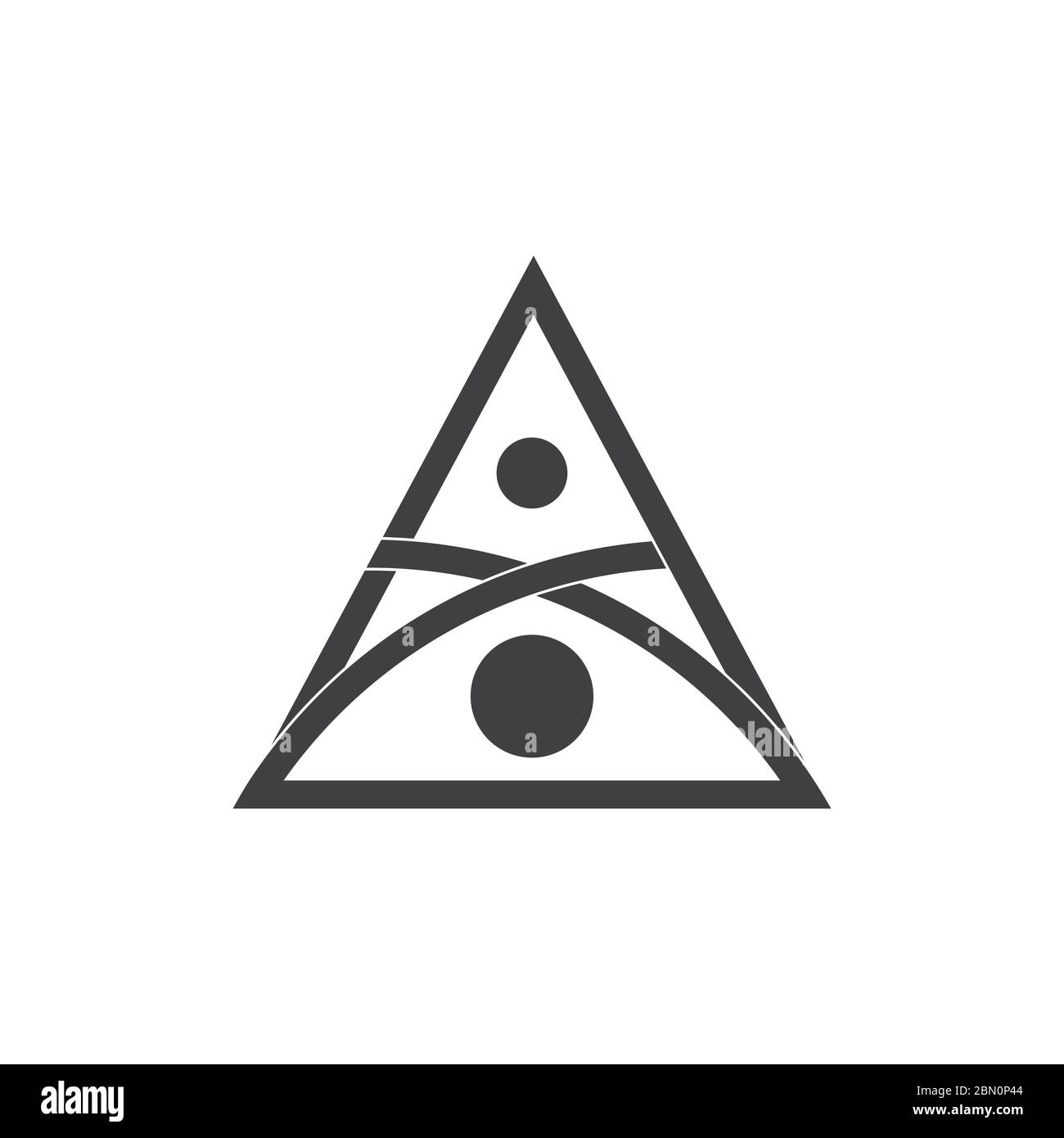 triangle line dots geometric simple logo vector Stock Vector Image ...