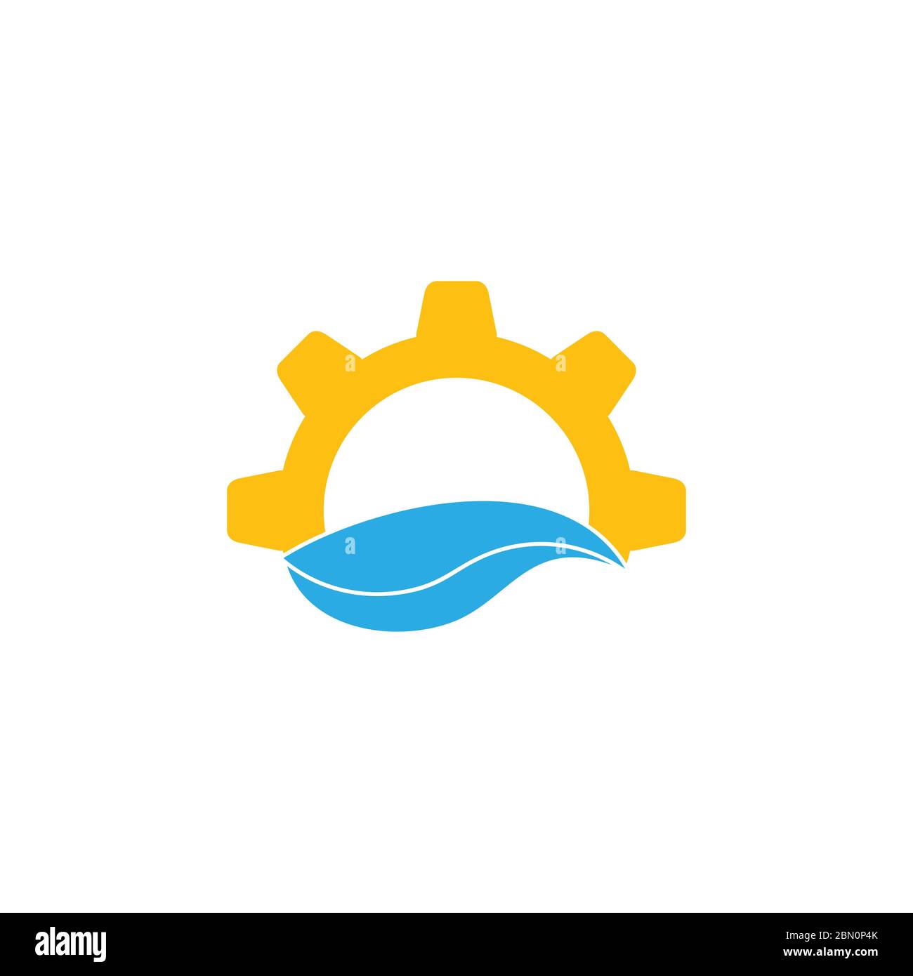 sun and blue wavy cog wheels logo Stock Vector Image & Art - Alamy