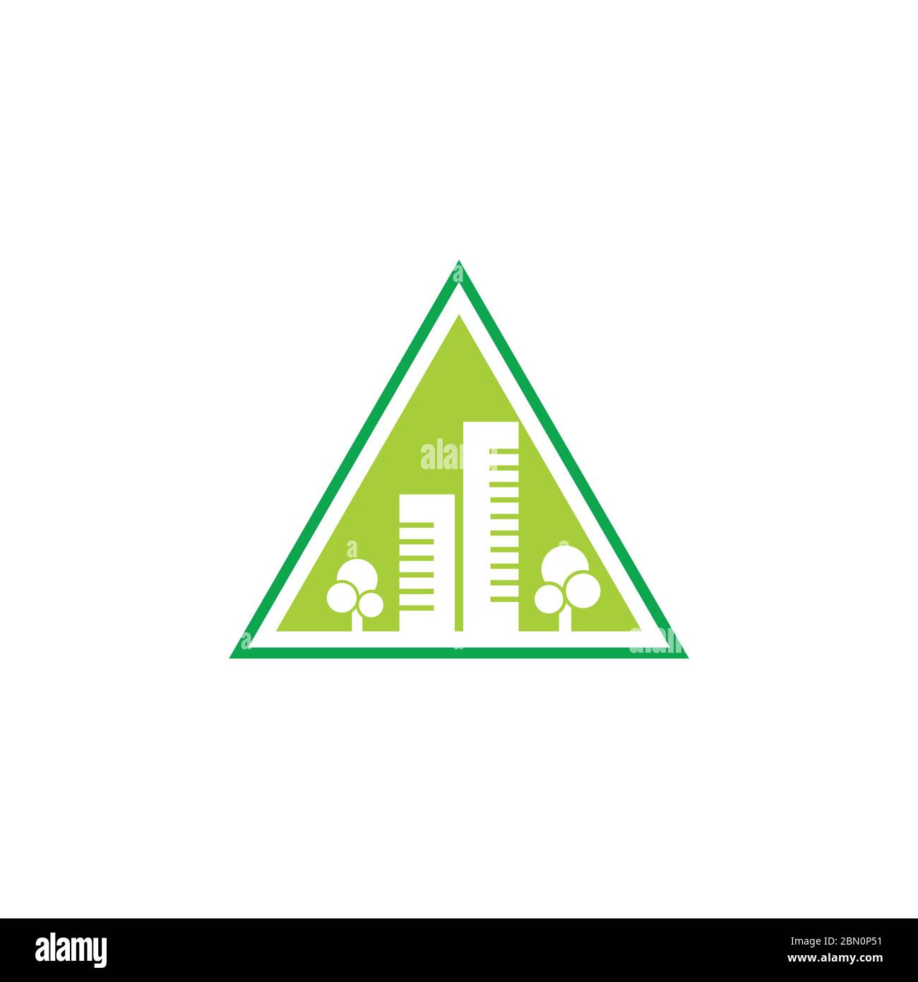 triangle green city symbol logo vector Stock Vector Image & Art - Alamy