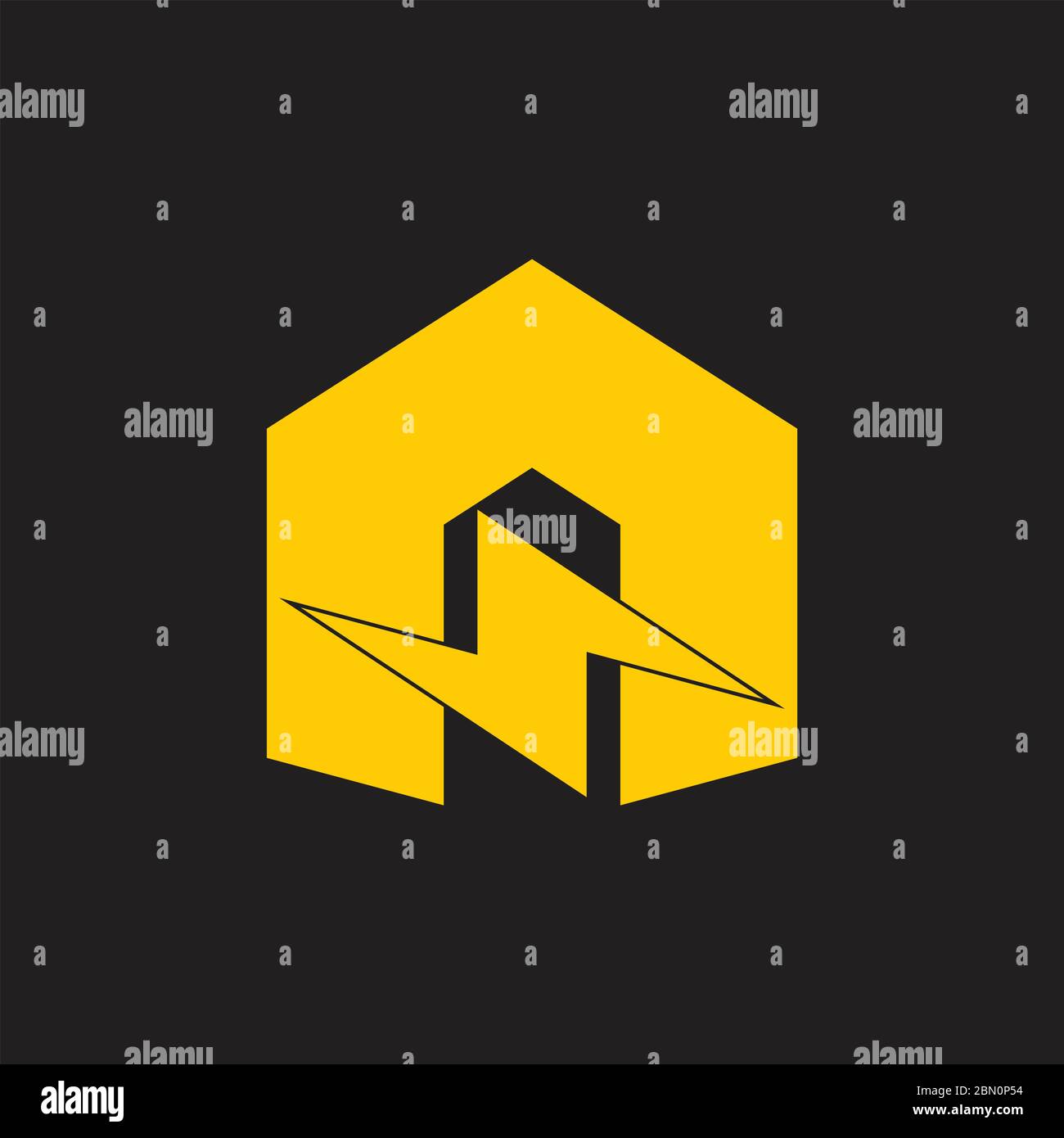 letter n thunder shape simple geometric logo vector energy Stock Vector ...