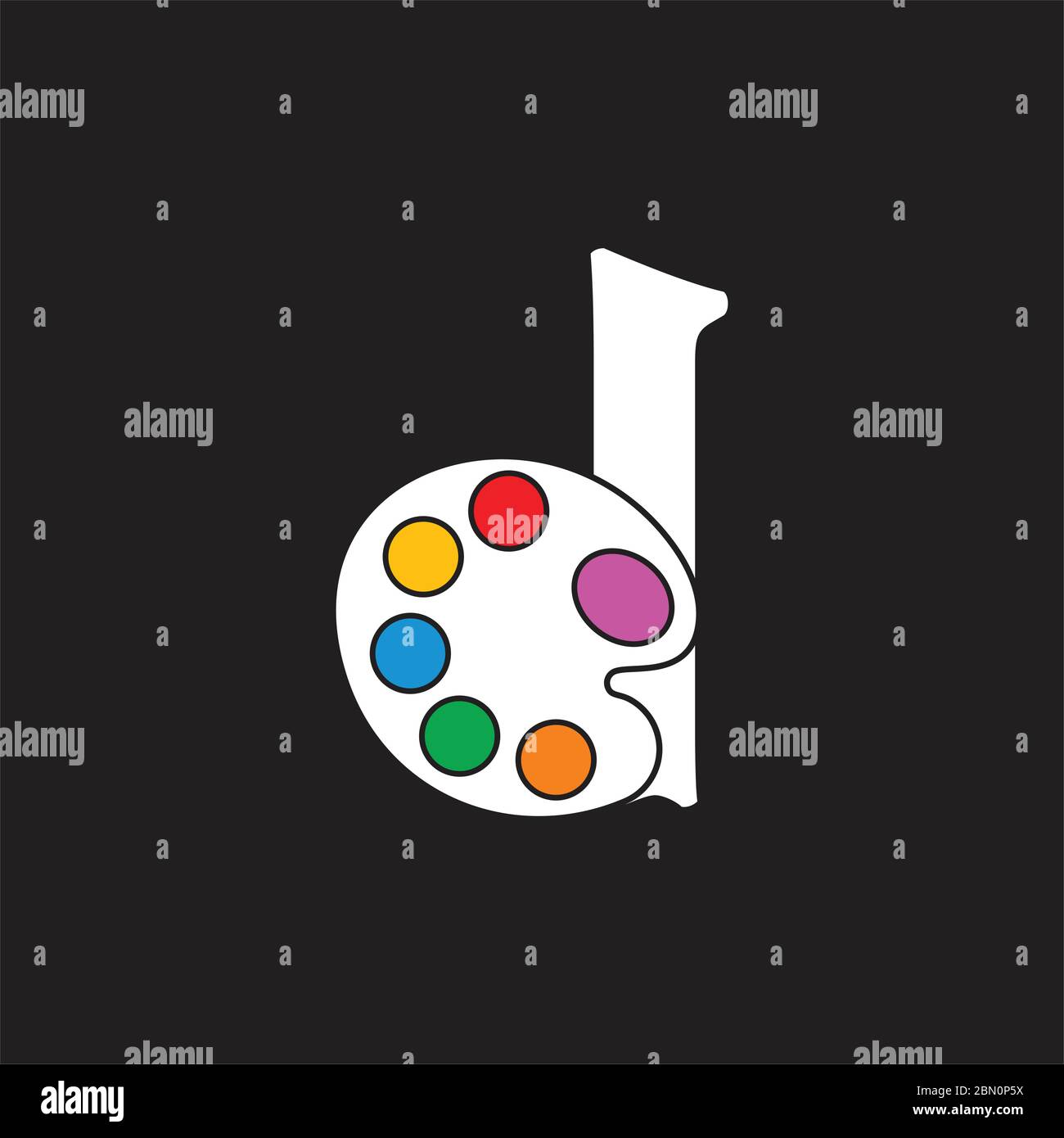 letter d color palette symbol vector Stock Vector Image & Art - Alamy