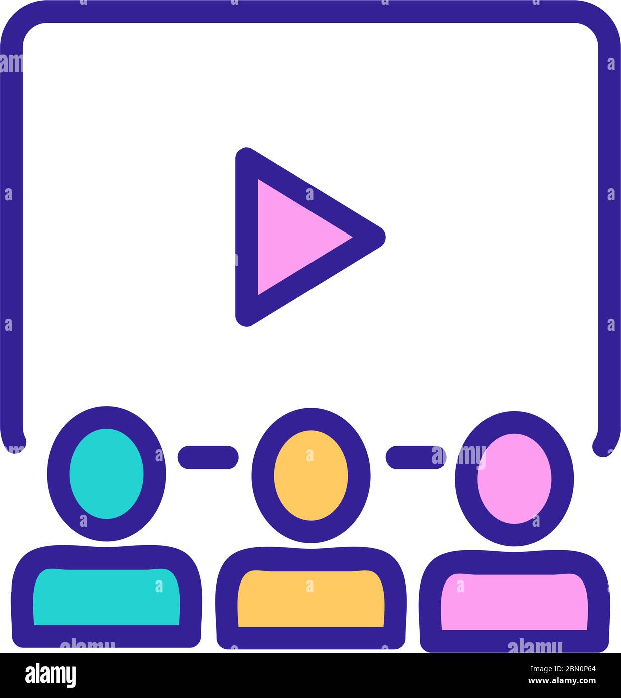 collective video viewing icon vector outline illustration Stock Vector ...