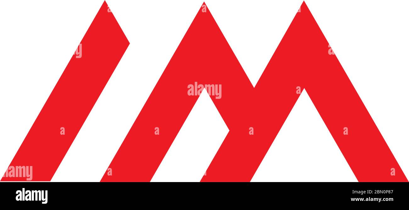 letter im simple lines art abstract geometric logo vector Stock Vector ...