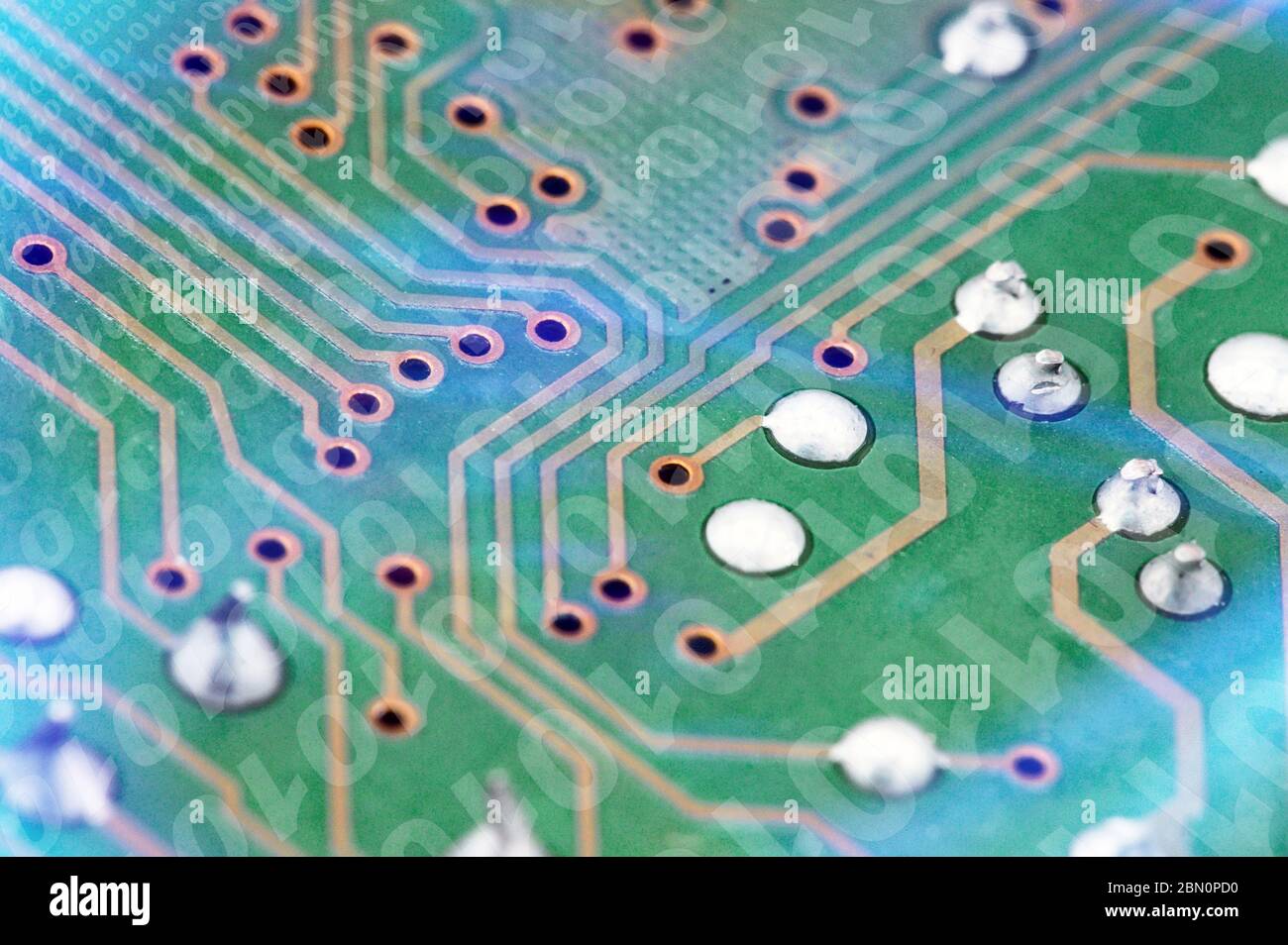 Futuristic Electronic Circuit Board With Binary Code Network And Big Data Concept Elements Of