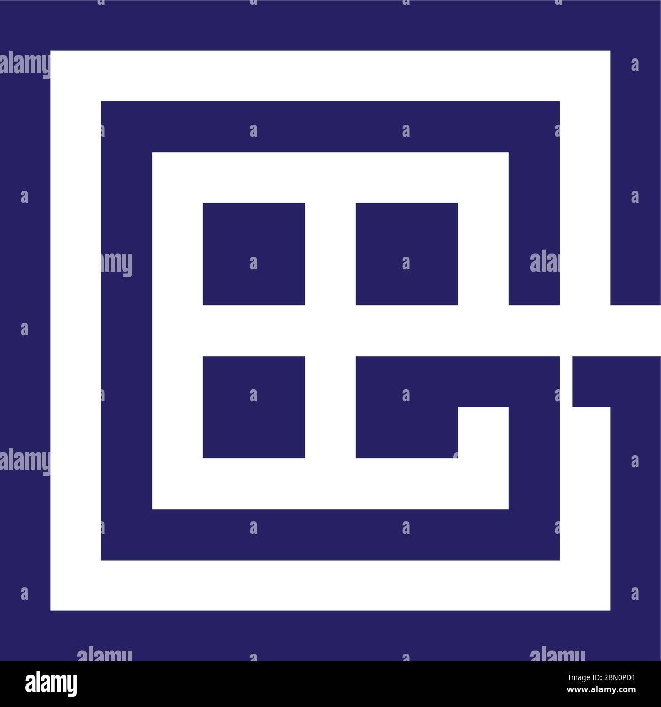 abstract letter gg square geometric linked logo vector Stock Vector ...