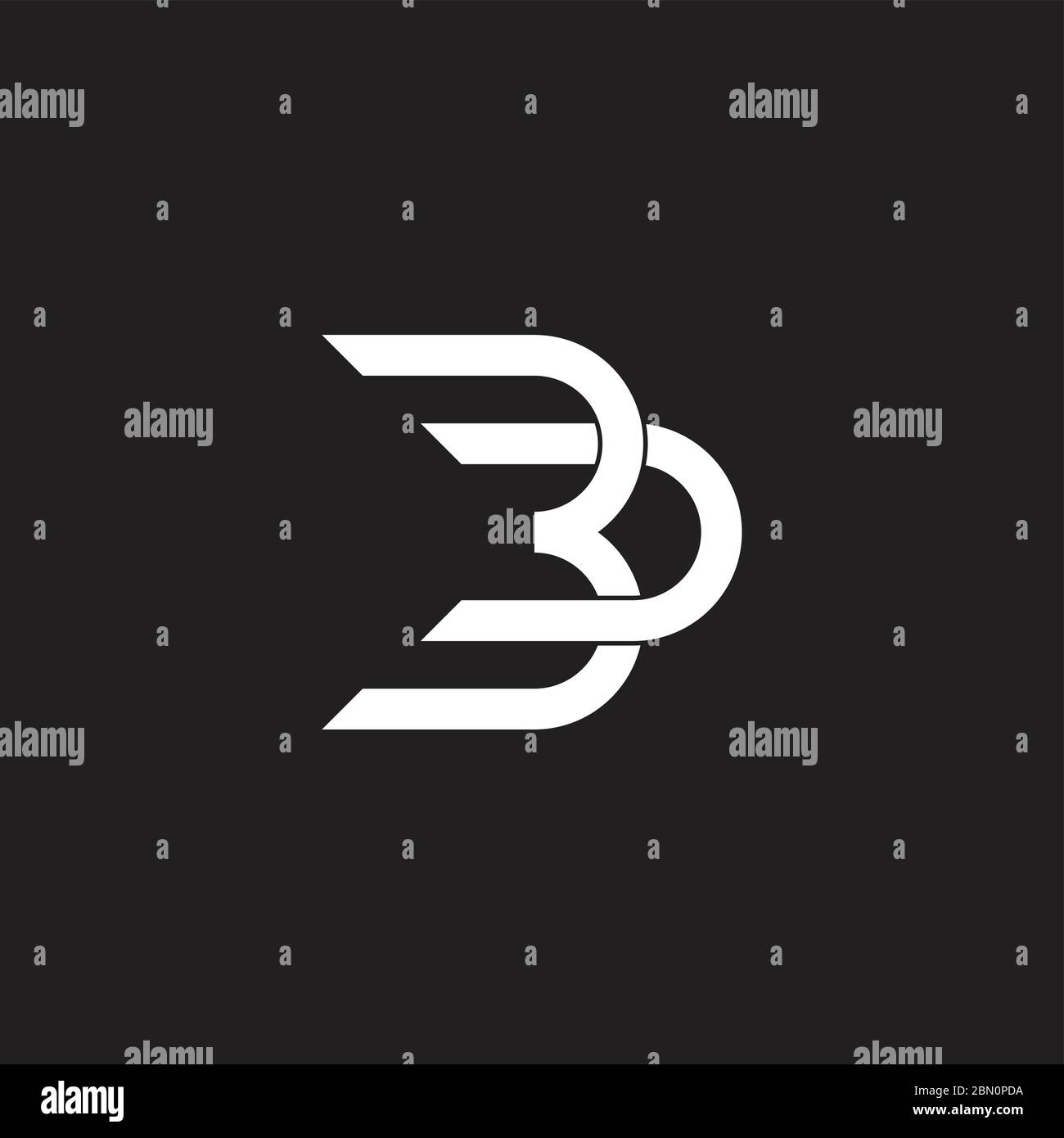 abstract letter bd linked geometric overlap design logo vector Stock ...