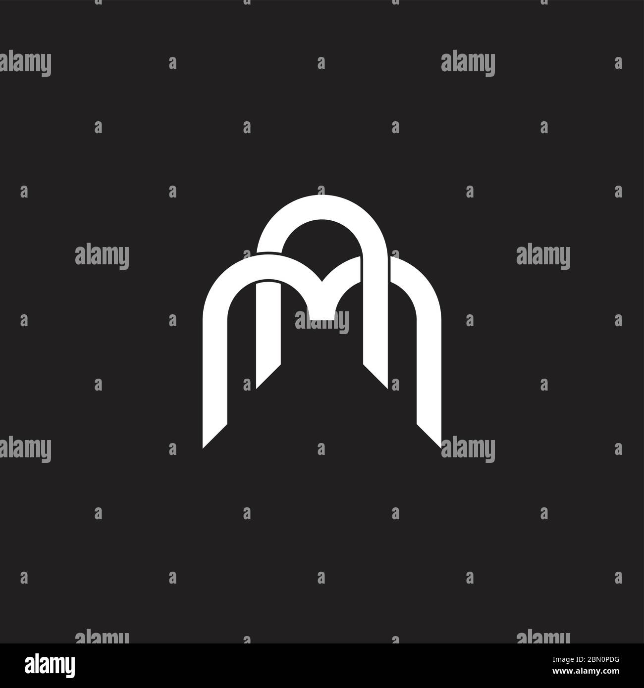 abstract letter am linked geometric overlap design logo vector Stock ...