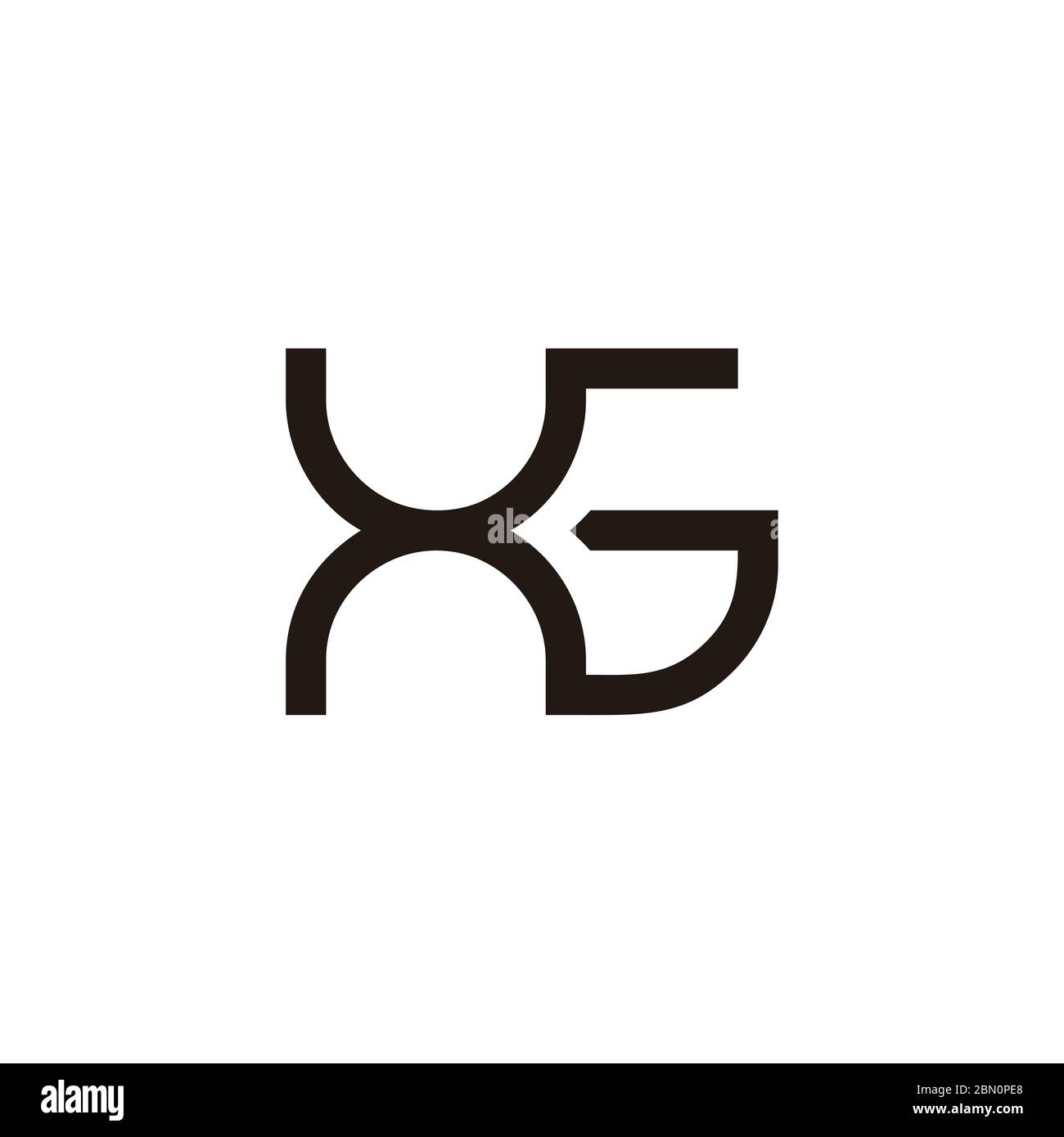 letter xg simple geometric line symbol logo vector Stock Vector Image ...