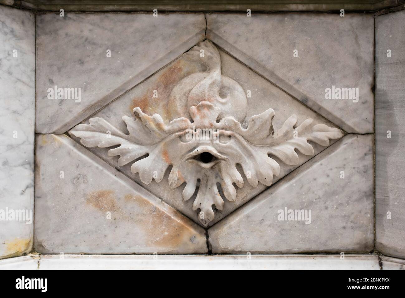 Montevideo / Uruguay, Dec 29, 2018: detail of the first fountain of the ...
