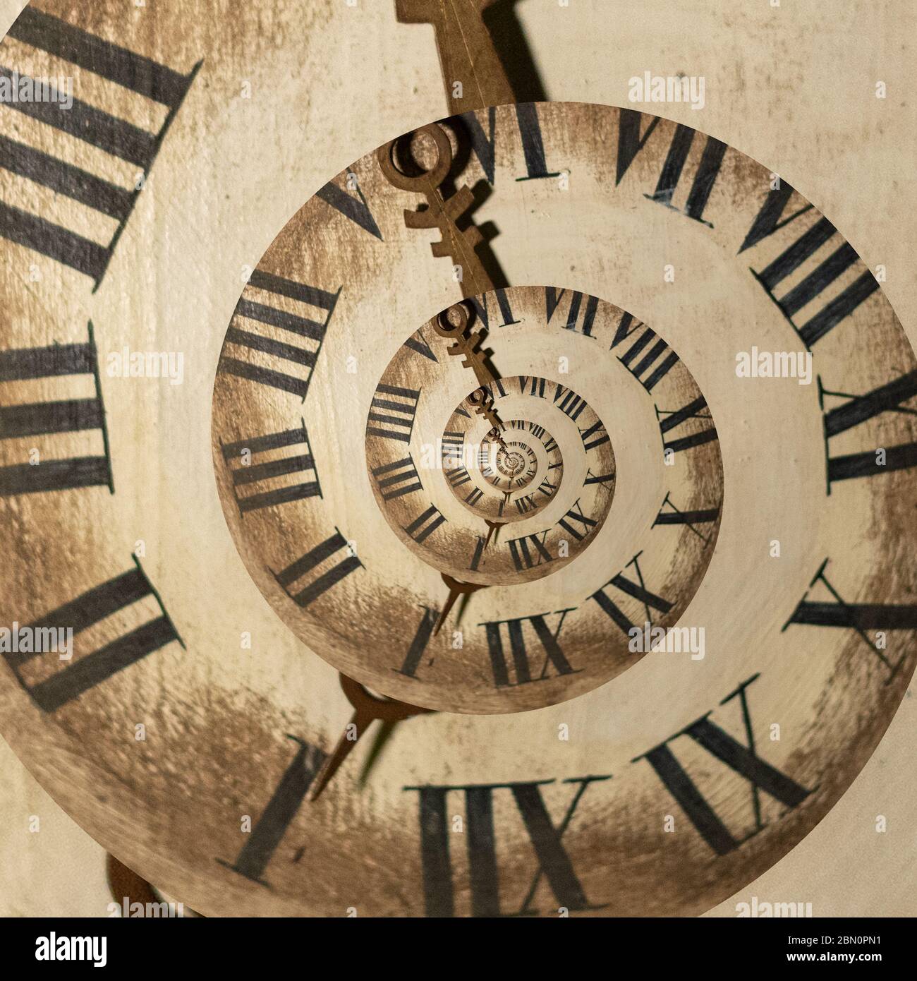 Vintage ancient antiques concept Recursive Watch Droste twisted to ...