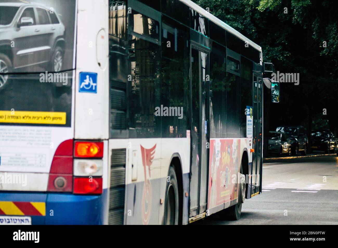 Tel Aviv Israel February 11, 2020 View of a traditional Israeli public ...