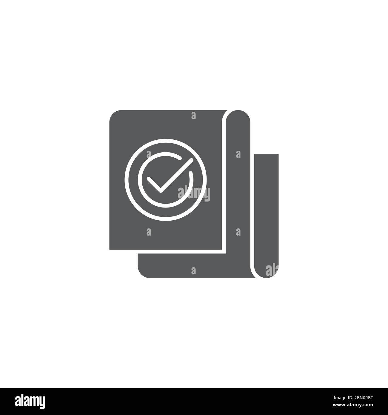 Approved document file vector icon isolated on white background Stock ...