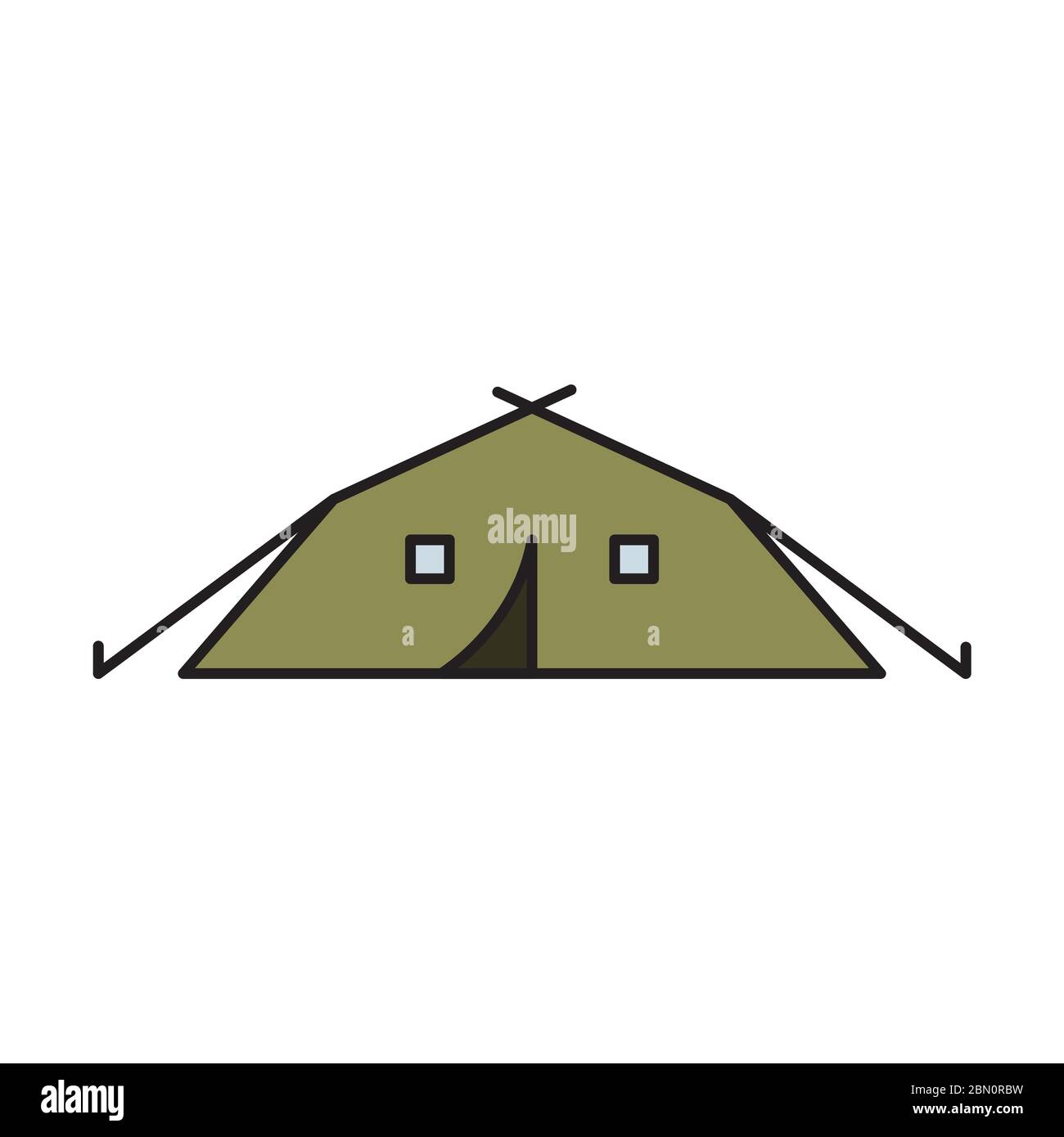 Army tent vector icon symbol isolated on white background Stock Vector ...