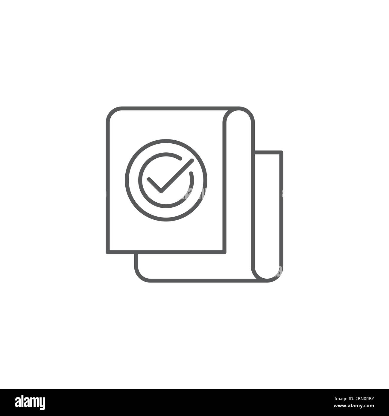 Approved document file vector icon isolated on white background Stock ...