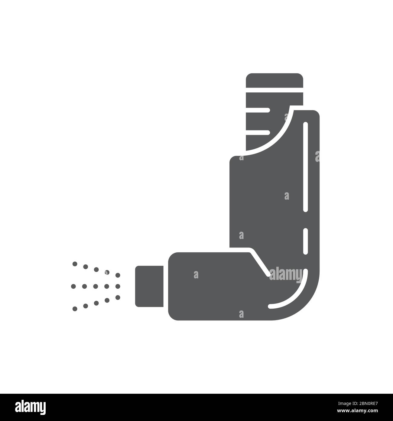 Asthma inhaler vector icon symbol isolated on white background Stock ...