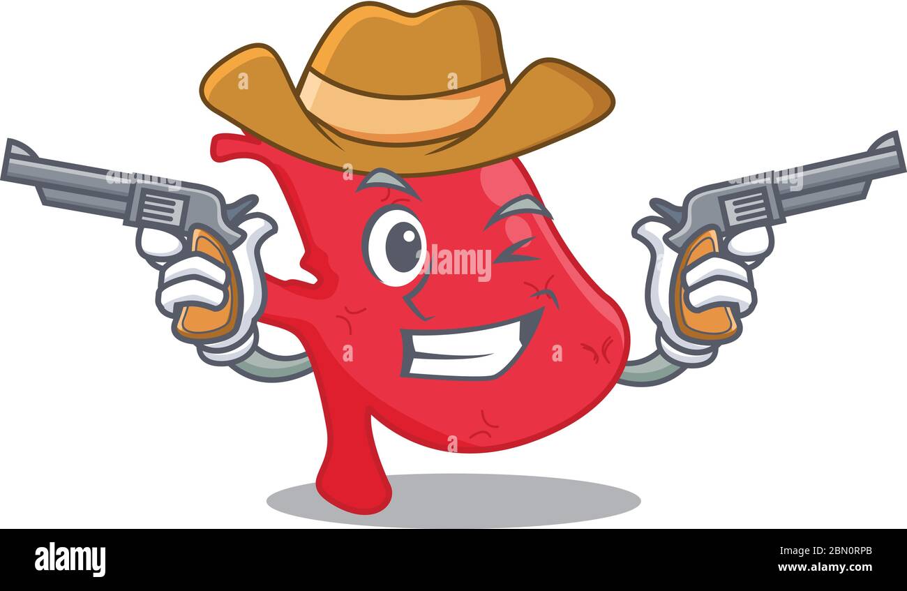 Cute handsome cowboy of heart cartoon character with guns Stock Vector ...